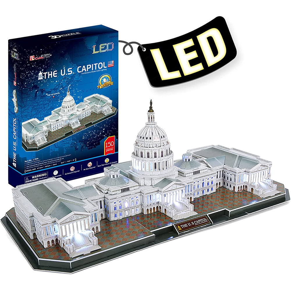 CubicFun LED U.S. Capitol Washington Architecture Building Model Kits ...