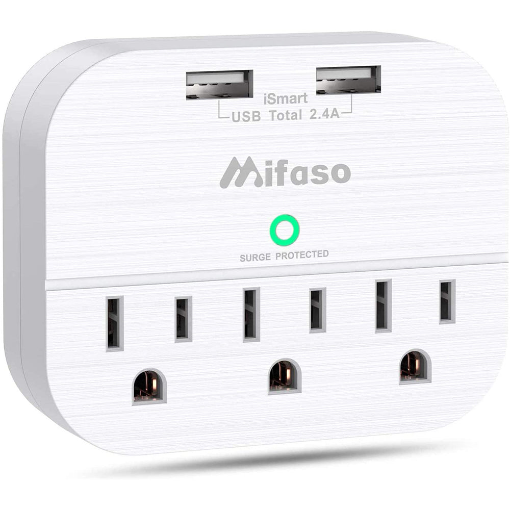 Mifaso Outlet Surge Protector Multi Plug Extender USB Wall Charger ...